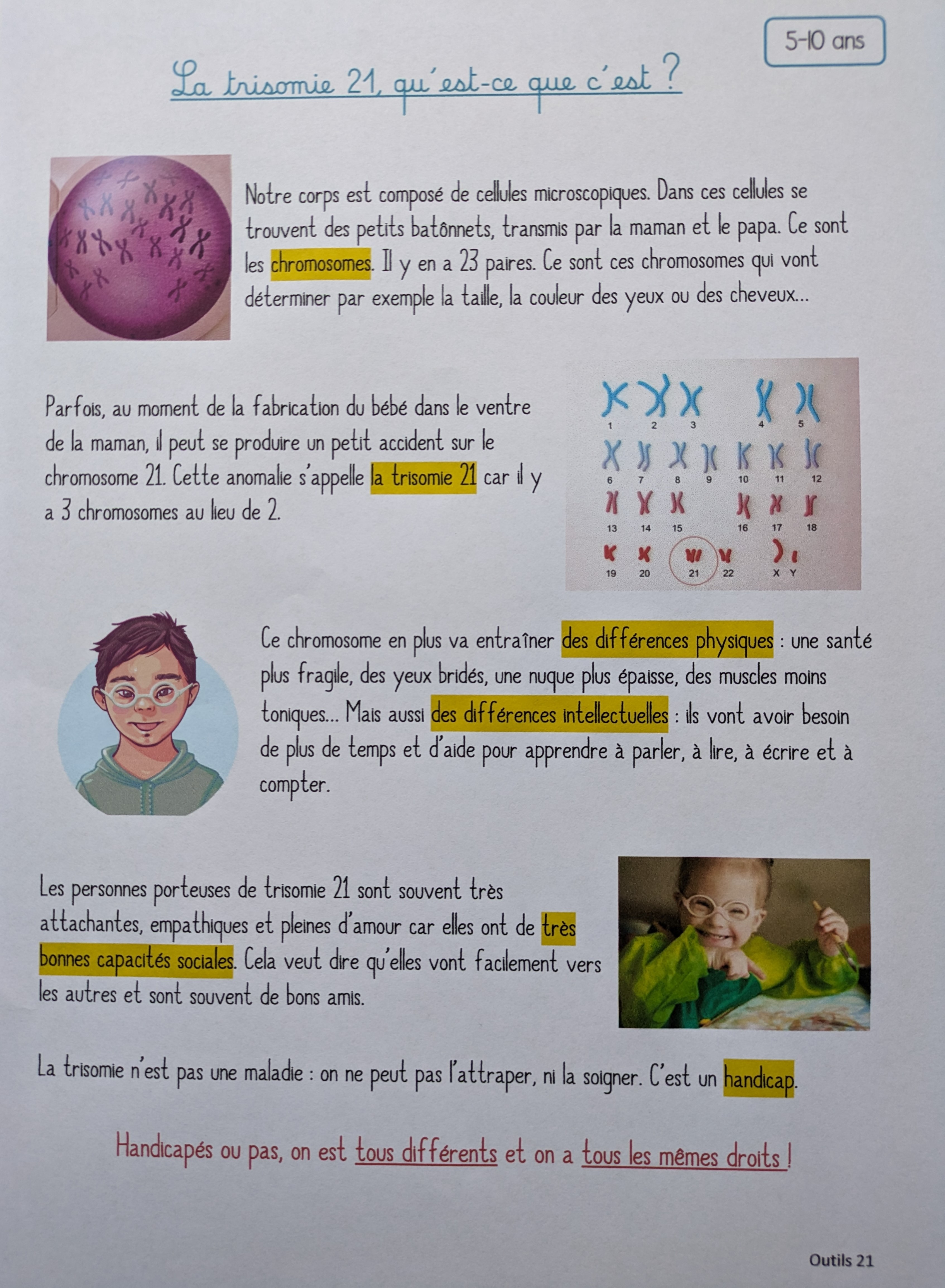 Comment expliquer la trisomie 21 aux enfants et aux ados?